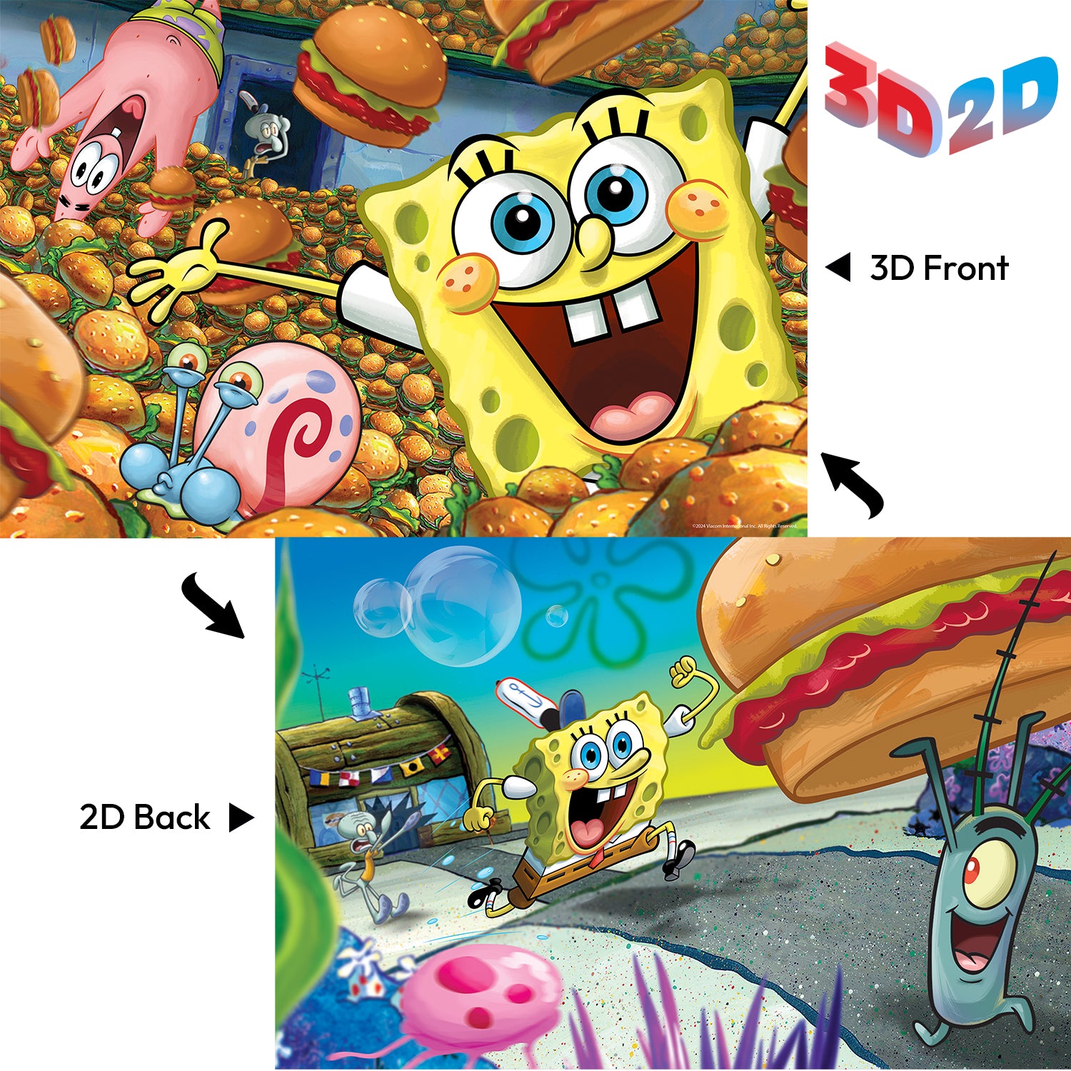 37532 3D/2D Nickelodeon Sponge Bob 150pc 12x18" – Primemotion